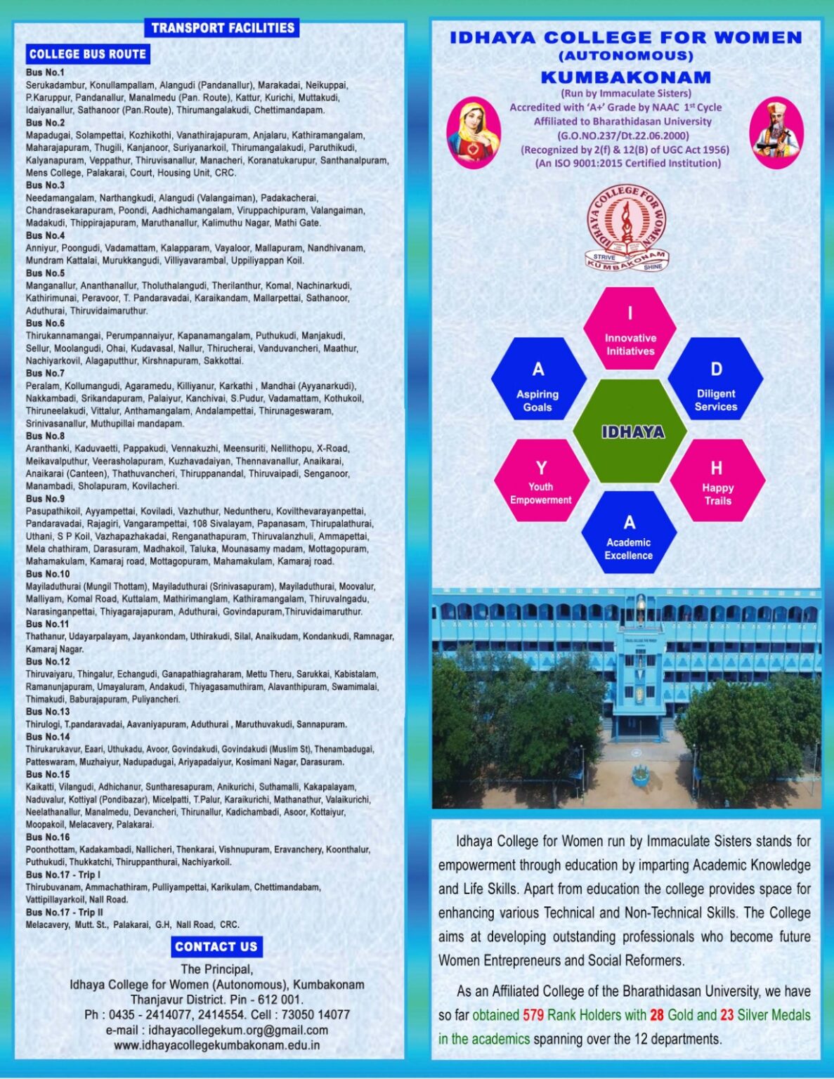 Admission - Idhaya College For Women - Kumbakonam